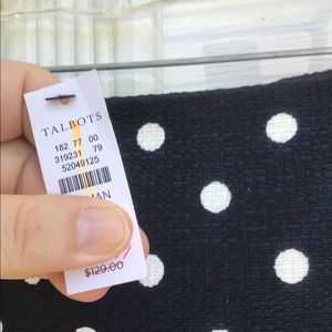 Talbots | Skirts | Nwt Talbots Cute Black Cream Polka Dots Ribbon ...